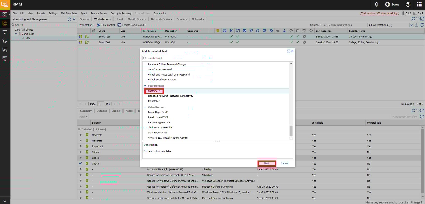 N-Able RMM Zorus Agent Deployment